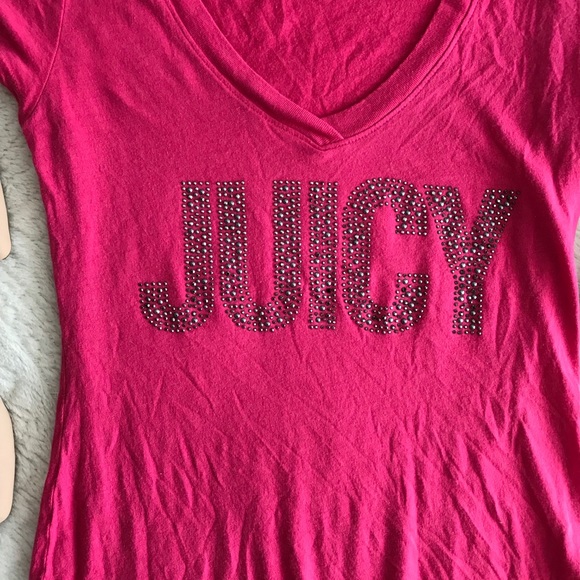 Juicy Couture | Tops | Juicy Couture Pink Rhinestone Tee Shirt | Poshmark